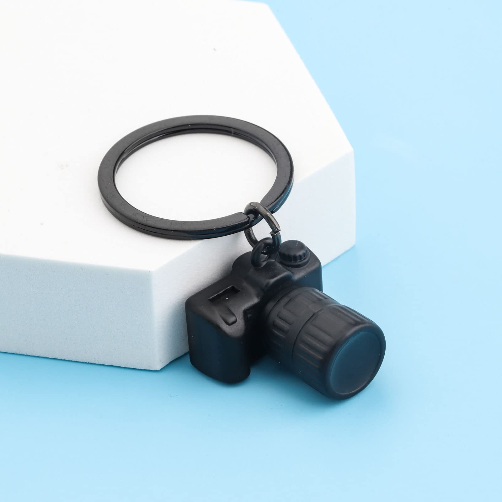 FUSTMW Photographer Gift Camera Keychain Photography Gift Black Camera Charm Jewelry Gifts For Photographer Lovers (camera message crad)