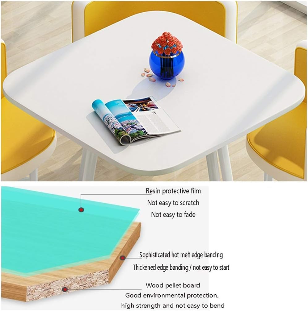 5-Piece Round Dining Table Set for 4, Round Kitchen Dining Table 80cm 1 Table 4 Chairs Table and Chair Set,Office Reception Table and Chair Set,Coffee Table and Chair Set,for Family Apartment