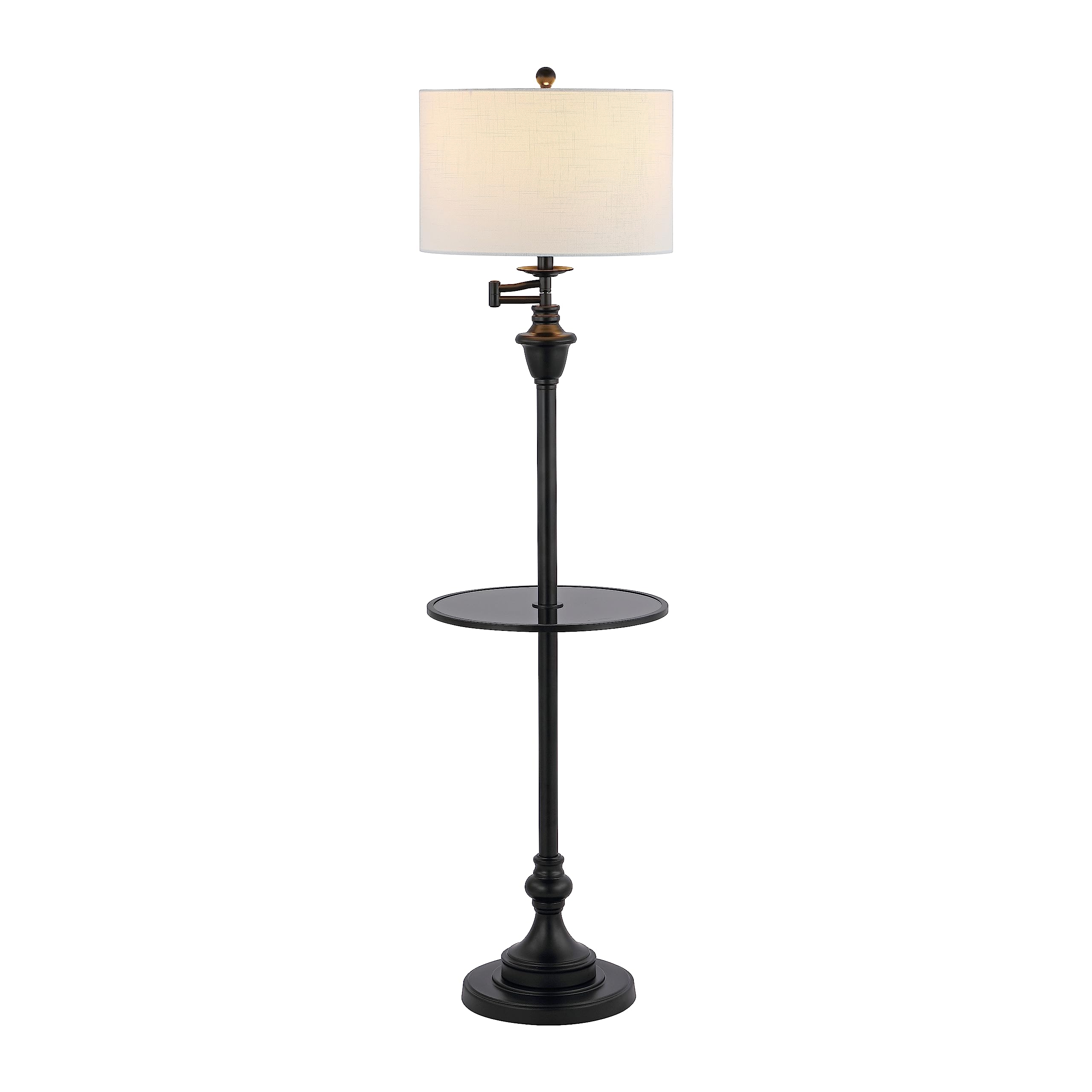 JONATHAN Y JYL3055A Cora 60" Metal/Glass LED Side Table and Floor Lamp Contemporary,Transitional for Bedrooms, Living Room, Office, Reading, Brass