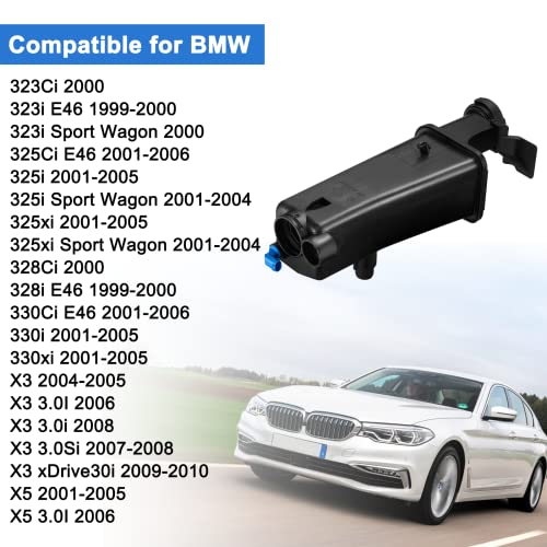BDFHYK Coolant Recovery Kits Reservoir Tank with Sensor/Cap,Replacement for BMW E46 320i 323i 323Ci 325i 325Ci 325xi 328i 328Ci 330i 330Ci 330xi 1999 2000 2001 2002 2003 2004 2005 2006
