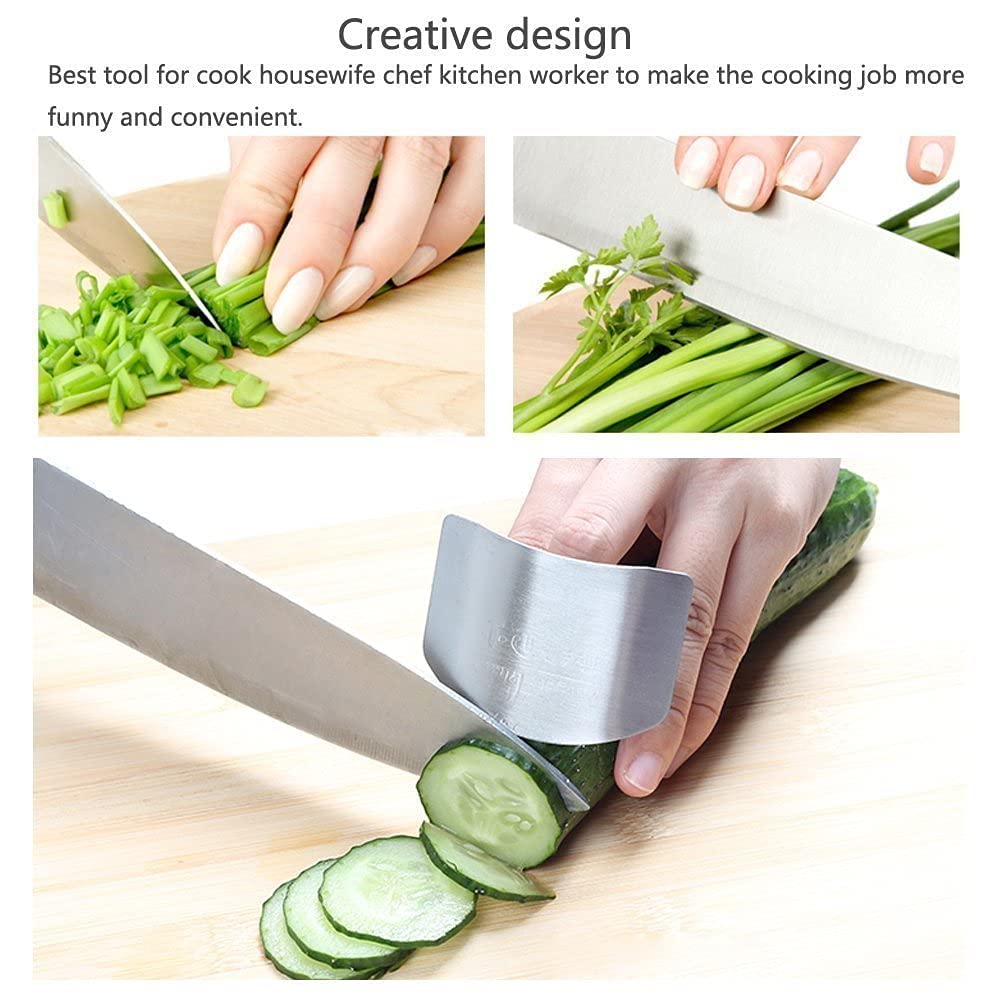 wefaner Stainless Steel Finger Guards for Cutting, Hand Protector Finger Protector , Avoid Injury When Cutting Vegetables, Meat, Slicing and Dicing Safe Chopping Tools