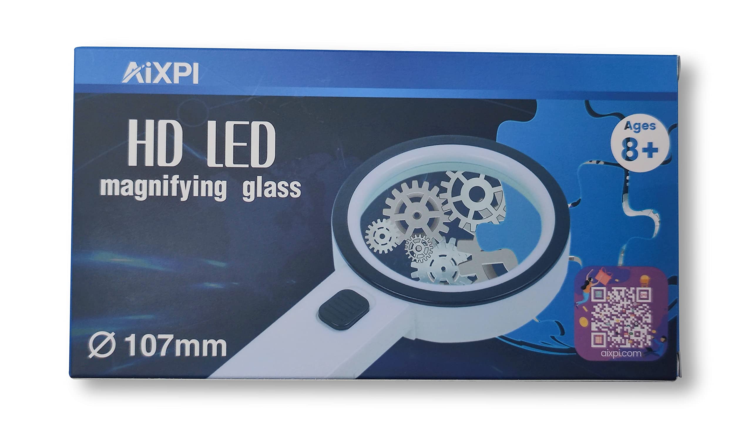 AIXPI Magnifying Glass with Light, 30X Handheld Large Magnifying Glass 12 LED Illuminated Lighted Magnifier for Macular Degeneration Seniors Reading Inspection Coins Jewelry