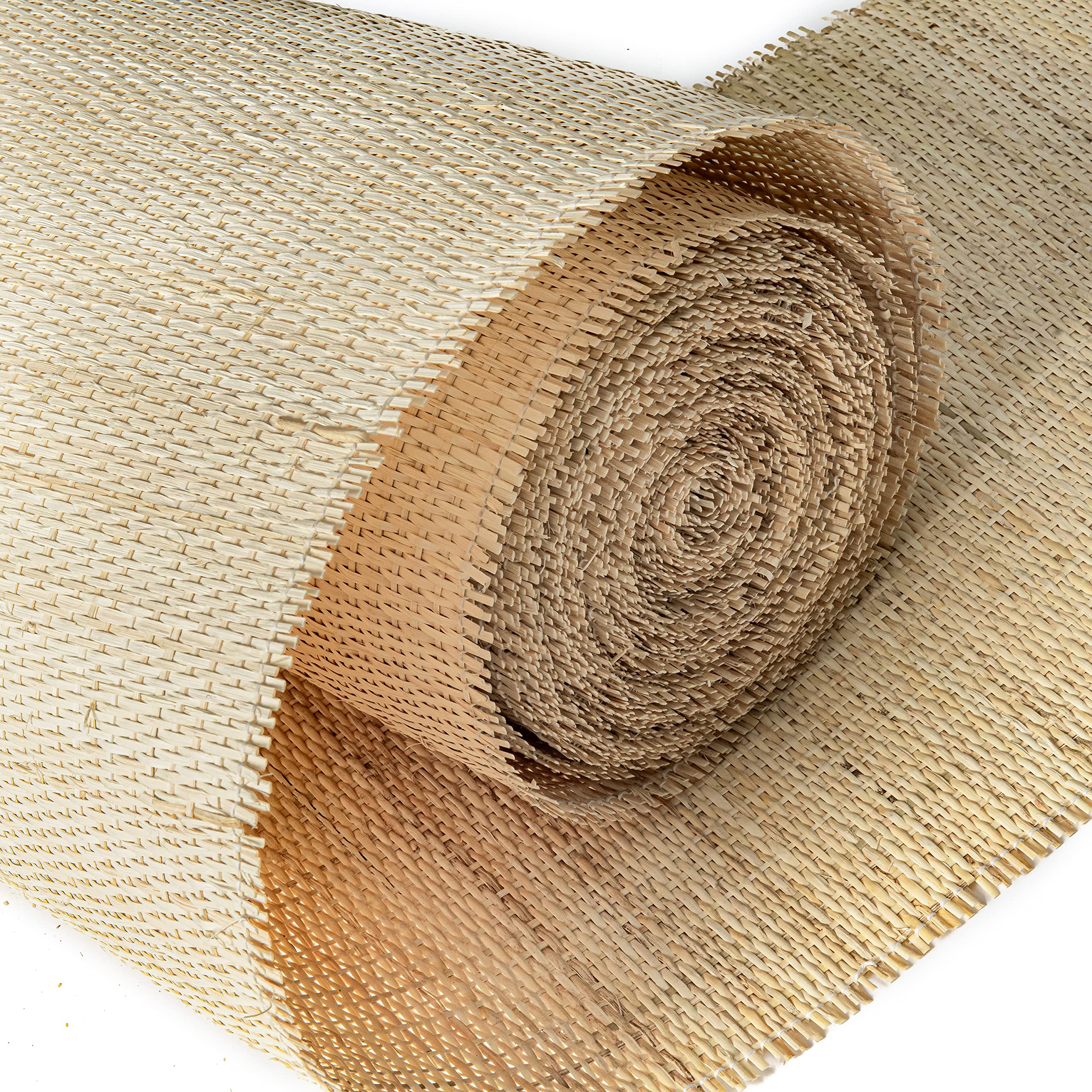 LUSYDECO 16" Width Natural Rattan Cane Webbing Roll 5 Feet Length Closed Weave Rattan Fabric Furniture Woven Rattan Sheets for Crafts Cane Weave Rattan Material Natural Chair Caning (5 FEET)