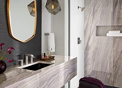Moen Genta LX Brushed Nickel Two-Handle Widespread Modern Bathroom Faucet, Valve Required, T6708BN