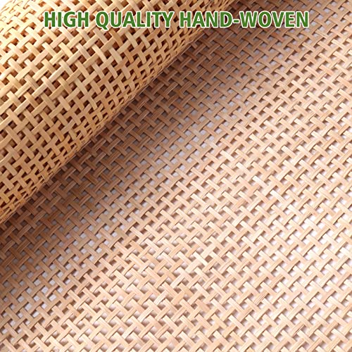 16" Square Shape Width Natural Cane Webbing, Rattan Webbing for Caning Projects, Woven Cane Roll for Furniture, Chair, Cabinet, Ceiling, Basket