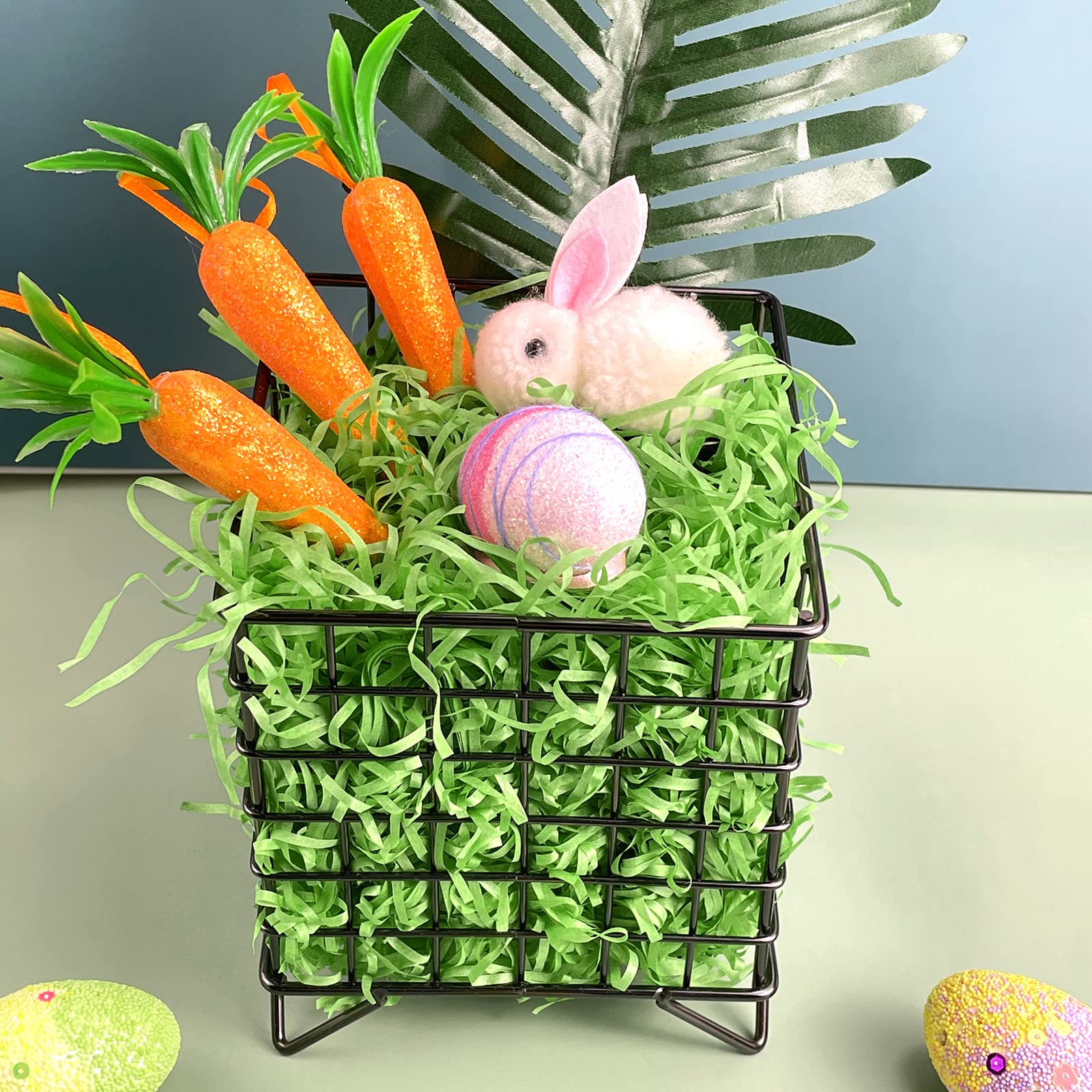 Asekonc 1/2 LB Super Large Pack Easter Green Grass Recyclable Paper Shred for Easter Basket Filler Creative Eggs Decor Filler Gift Wrapping & Basket Filling