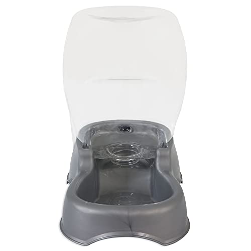 Petmate Pet Café Indoor & Outdoor Automatic Water Station Dispenser Bowl for Dogs, Cats, Rabbits, & Small Animals, Pearl Silver, 0.75 Gallon (Small)