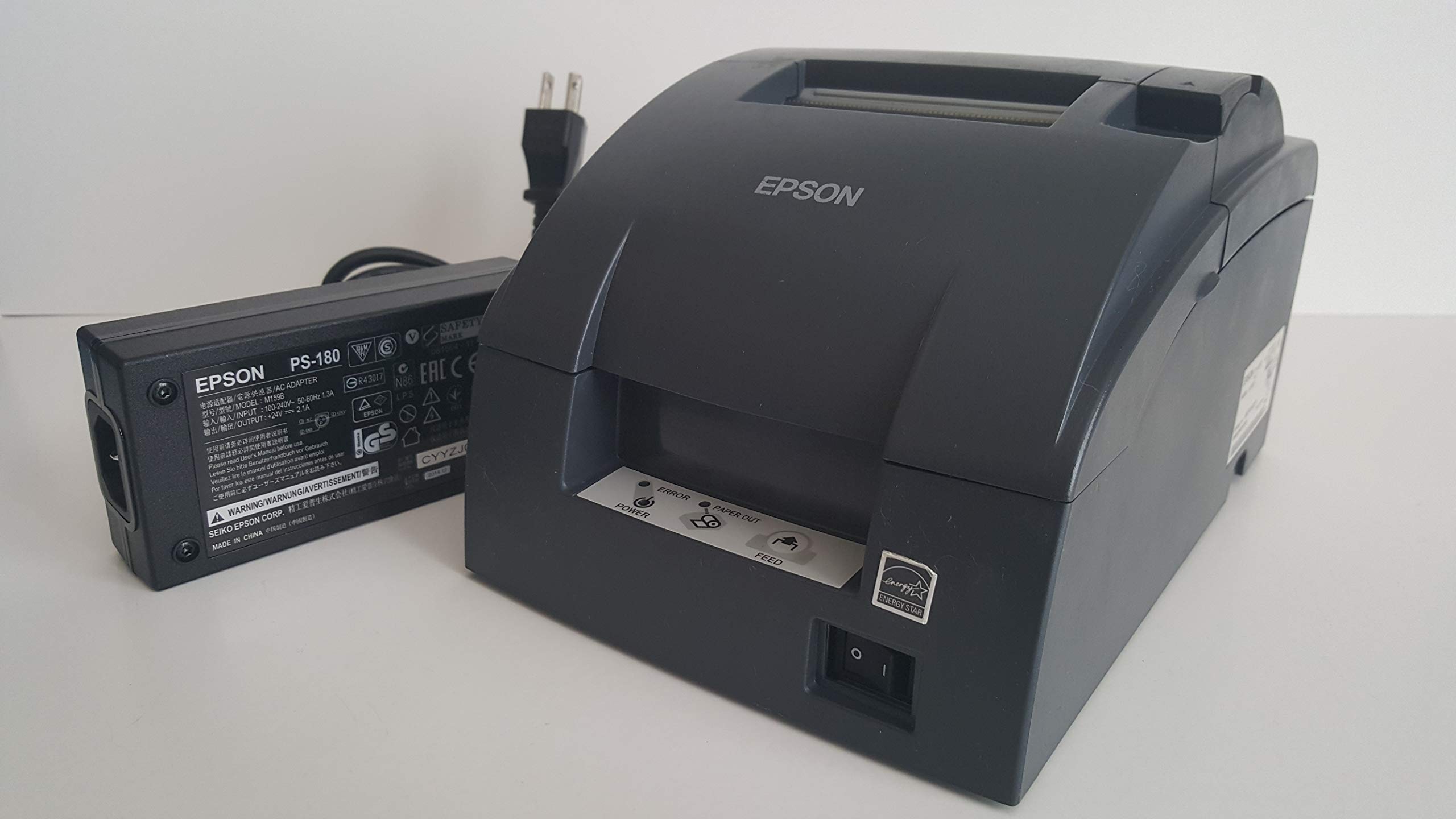 Epson C31C514767 Epson, TM-U220B, Dot Matrix Receipt Printer, Ethernet (E04), Epson Dark Gray, Auto Cutter, Power Supply Included Replaces C31C514667 (Renewed)
