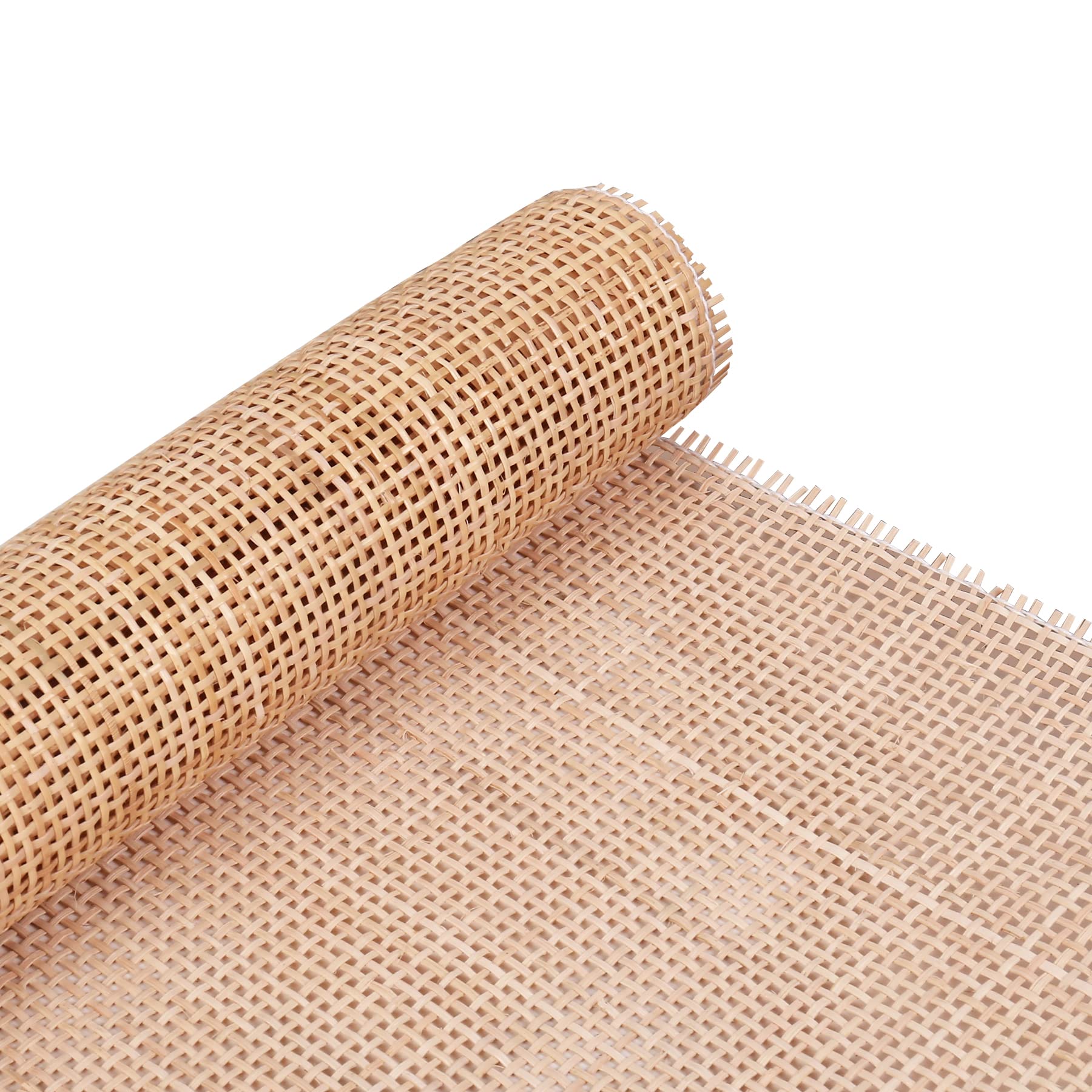 24" Width Natural Square Cane Webbing 5Feet, Rattan Webbing Roll for Caning Projects, Woven Open Mesh Cane for Furniture, Chair, Cabinet, Ceiling, Bed