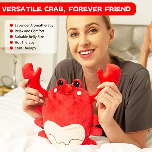 Heating Pads for Cramps,Microwave Heating Pad,Warmies Microwavable Animals,Crab Plush with Removable Lavender Scented Heating Pad,Red Crab