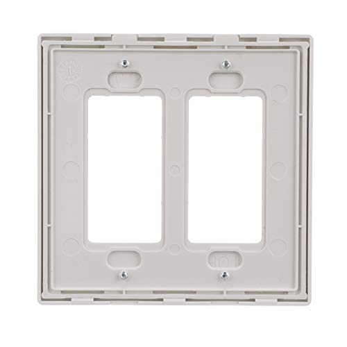 EATON PJS262W Arrow Hart Pjs262 Decorative Screw Less Wall Plate, 2 Gang, 4-1/2 in L X 4.56 in W X 0.08 in T, White (Pack of 5)