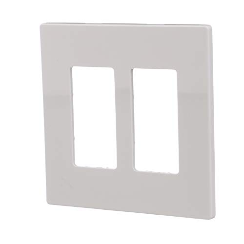 EATON PJS262W Arrow Hart Pjs262 Decorative Screw Less Wall Plate, 2 Gang, 4-1/2 in L X 4.56 in W X 0.08 in T, White (Pack of 5)