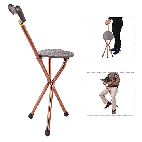 Asixxsix Walking Cane, Widened Folding Aluminum Alloy Durable Walking Chair for Outside