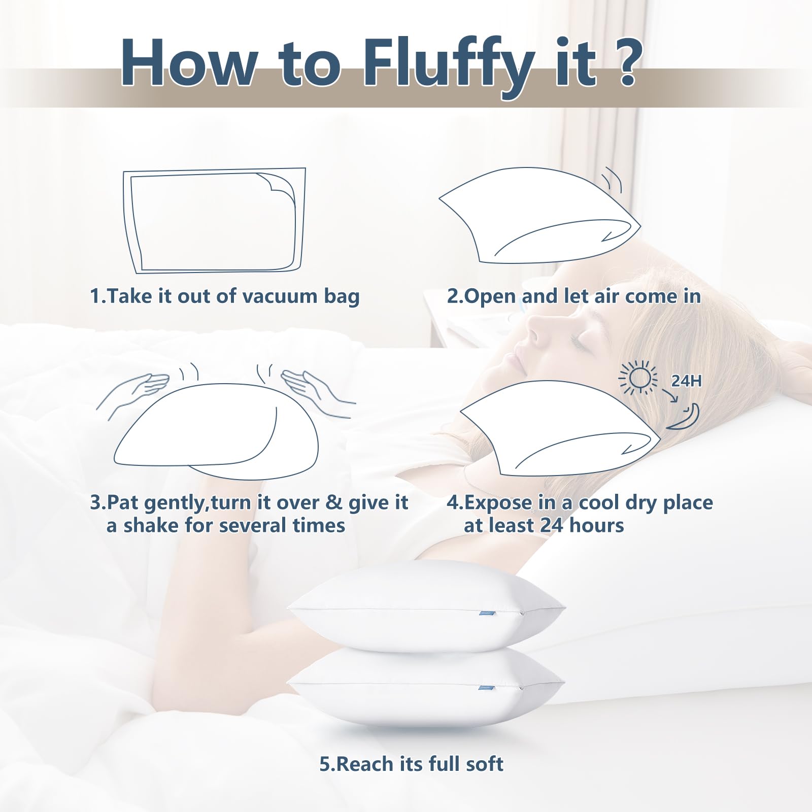 CozyLux Pillows King Size Set of 2, Hotel Quality Bed Pillows for Sleeping 2 Pack, Cooling Pillows for Side Back and Stomach Sleepers, Down Alternative Luxury Soft Supportive Fluffy Pillows (19x34)