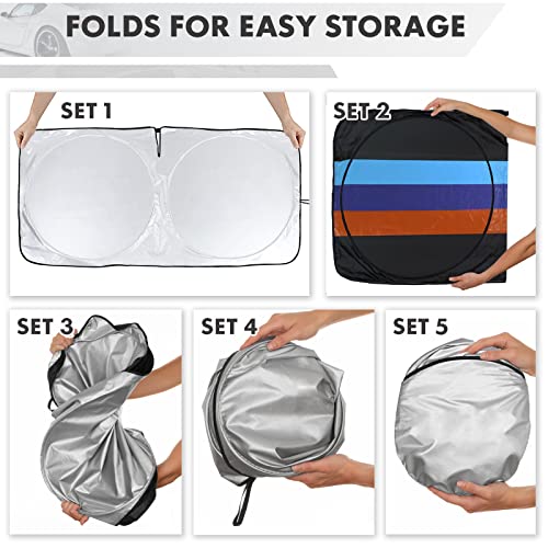 Car Windshield BMW Sunshade Cover Inner Sun Shade Sun Visor UV Protection, Black Foldable No Reflected Glare, Sunshade for Car SUV 4-Series 5-Series 7-Series X1 X3 X4 X5 X6 I8
