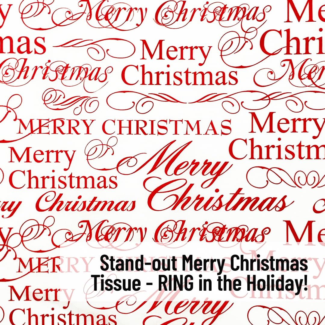 K-Kraft 20 x 20" Tissue Paper with Foil, 102 Sheet Christmas Pack