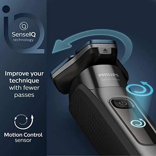 Philips Norelco Shaver 7100, Rechargeable Wet & Dry Electric Shaver with SenseIQ Technology and Pop-up Trimmer S7788/82