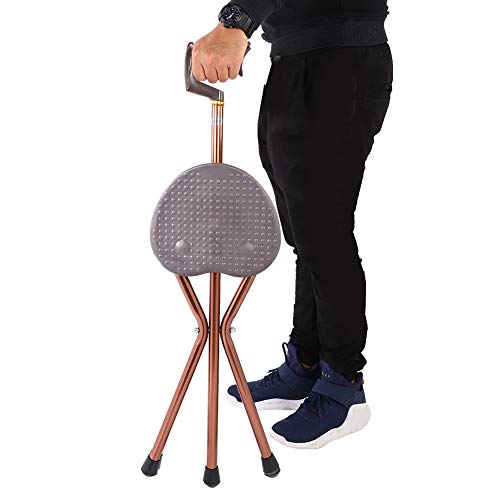 Asixxsix Walking Cane, Widened Folding Aluminum Alloy Durable Walking Chair for Outside