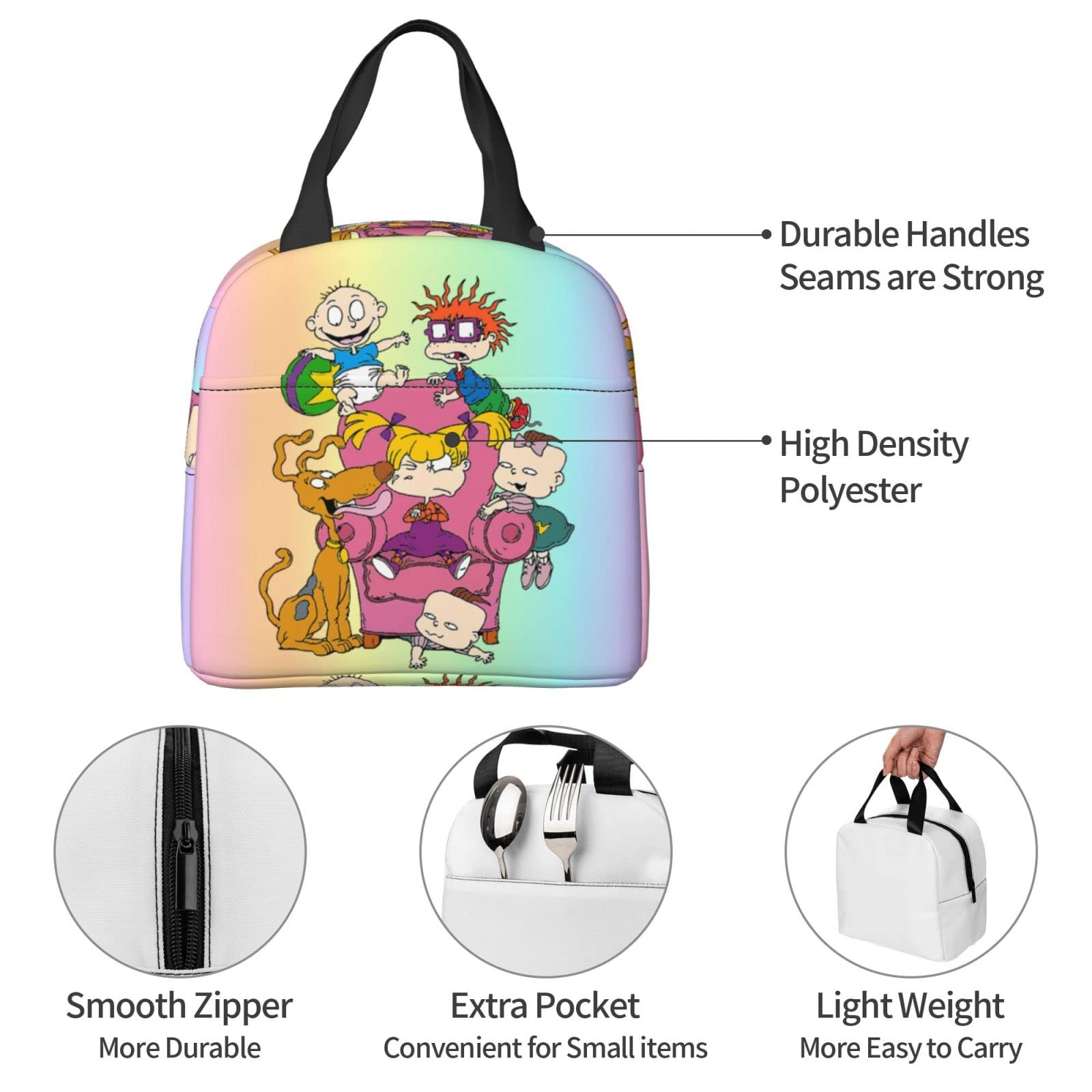 Rasgruta Lunch Box Large Capacity Lunch Bag Cute Insulated Bento Lunch Box For Boys Girls Women