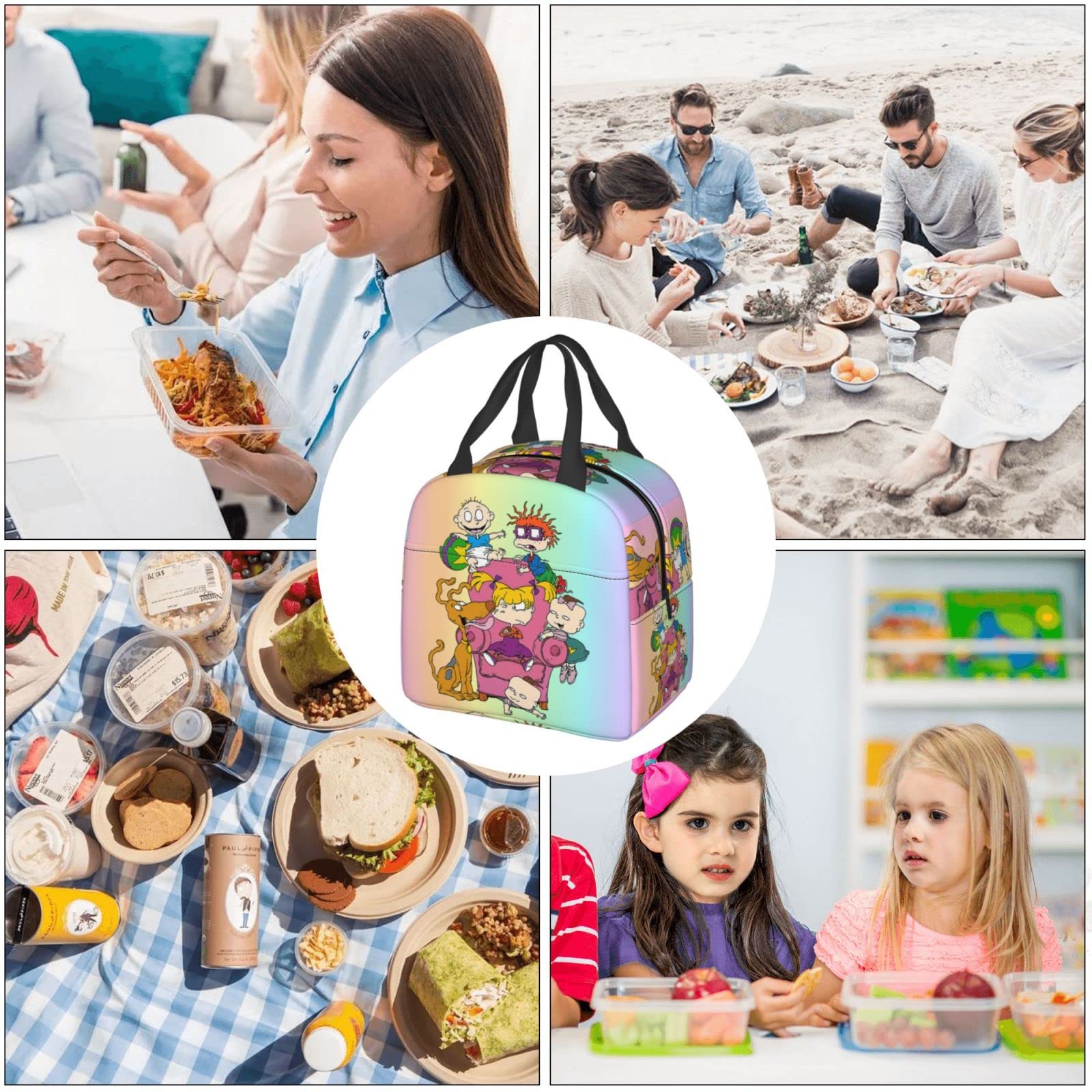 Rasgruta Lunch Box Large Capacity Lunch Bag Cute Insulated Bento Lunch Box For Boys Girls Women