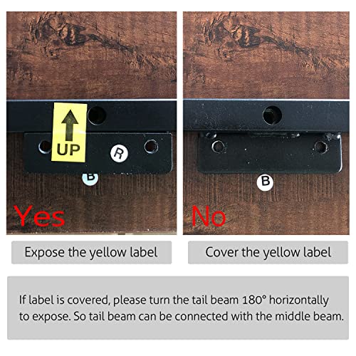 SHA CERLIN 14 Inch Queen Size Metal Platform Bed Frame with Wooden Headboard and Footboard, Mattress Foundation, No Box Spring Needed, Large Under Bed Storage, Non-Slip Without Noise, Mahogany