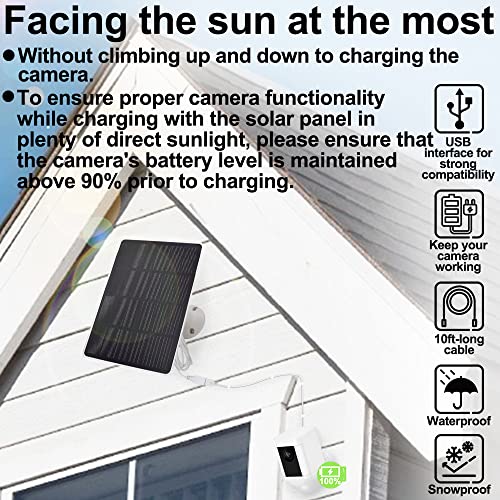 RSZBUMY Solar Panel Compatible with Ring Stick Up Cam Battery 2nd/3rd Generation, Arlo Essential Spotlight Camera Solar Panel Charger with Micro USB & USB-C & DC (3 Pack, 4.5 W)