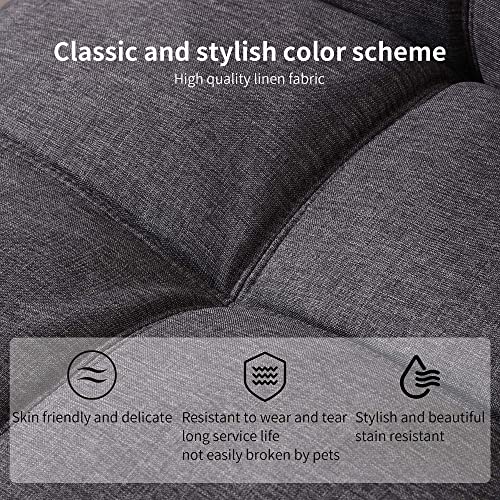 Opoiar Futon Sofa Bed,Small Splitback Linen Fabric Memory Foam Couch,Modern Convertible Love seat for Compact Living Spaces,Studio,Apartment,Dorm,Guest Room,Home Office 71β/Grey Sofa