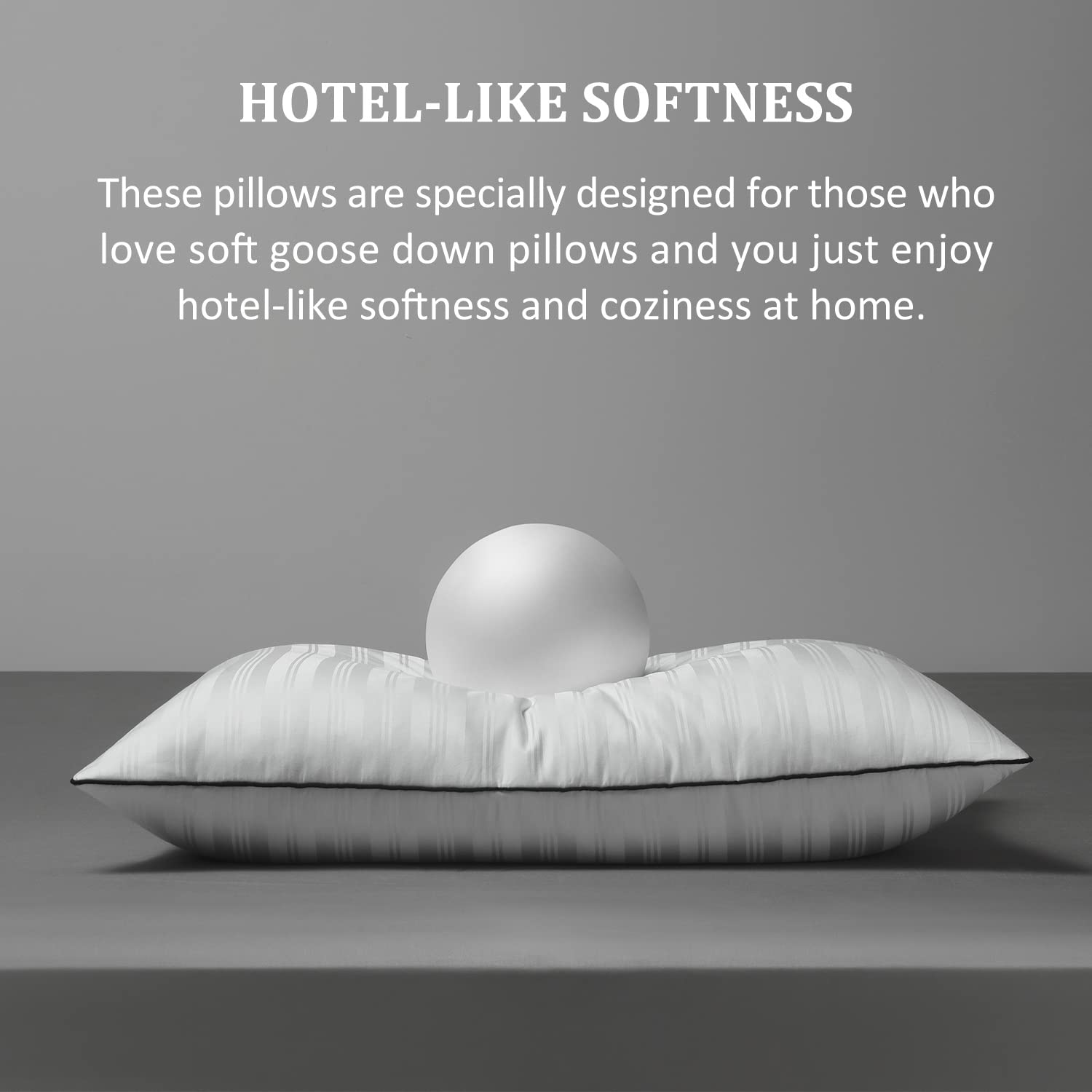 downluxe Goose Down Pillows - Hotel Collection Feather Pillows for Back, Stomach or Side Sleepers, Down Pillows King Size Set of 2 (20"x36")