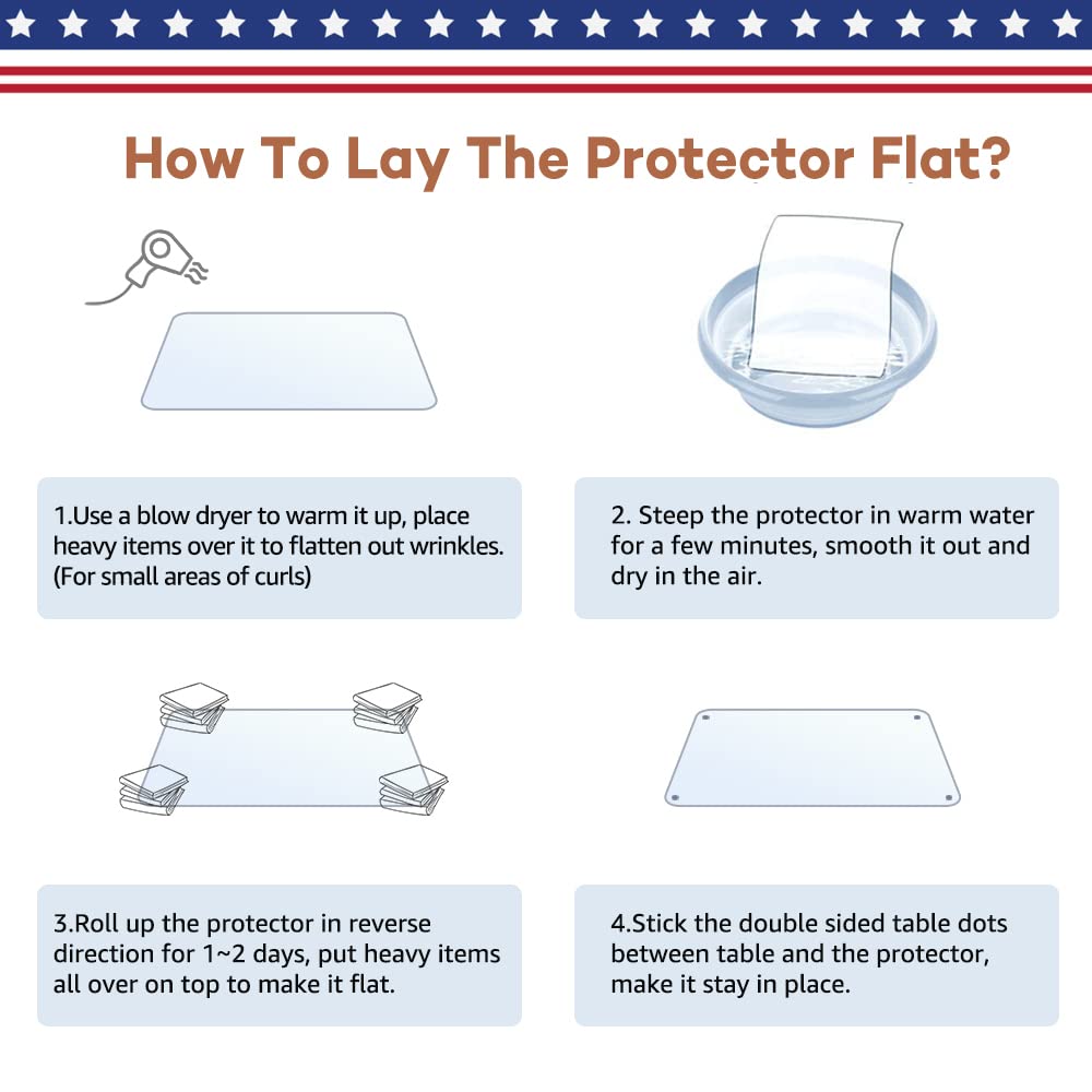 RostiKong 42 Inch Round Clear Plastic Dining Table Protector PVC Tablecloth Cover Vinyl Table Cloths Pad Waterproof Wipeable Furniture Desktop Tabletop Pad for Kitchen Room Coffee Desk Blotter Pad Mat