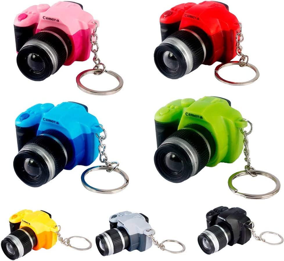 JJLFresheners Camera Keychain with Sound, Key Ring Decor Bag Wallet Pendant, Mini Camera Design Keychain Cute Novelty Ring Child Toy Kids Key Chain Pendant Creative Gift Key Chain Decorative