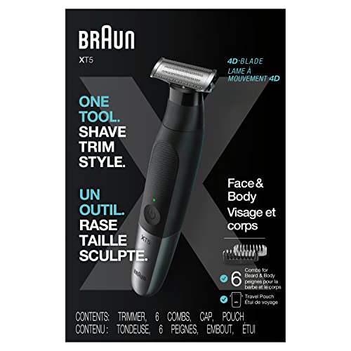 Braun Series XT5 â Beard Trimmer, Shaver, Electric Razor for Men, Manscaping Kit, Durable Blade, Travel Pouch, XT5200