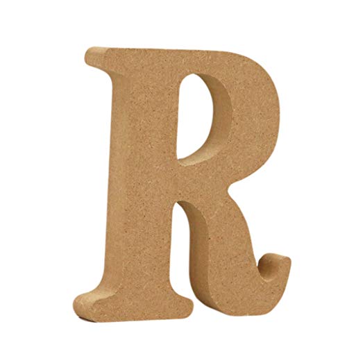 DFDGBD Letters Wooden Party Log Decorations Wedding Birthday Home Alphabet Wood Home Decor Crate and Barrel Christmas Decorations (R, One Size)