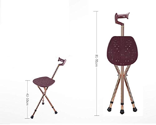 Walking Cane Chair, Three Legged Seat Folding Walking Stick Portable Height Adjustable Walking Cudgel Stick Stool Unisex for Elderly,Crutches