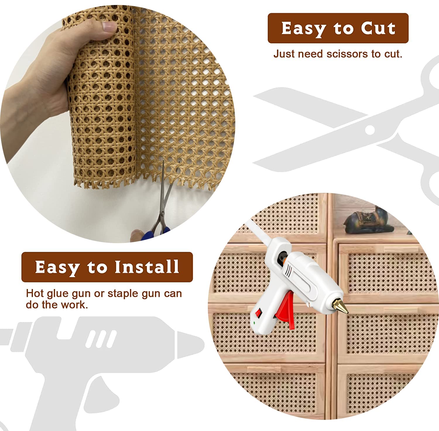 16" x5FT Plastic Rattan Cane Webbing, Woven Open Mesh Cane Net Roll for DIY Caning Furniture Decor Projects: Chair, Cabinet, Ceiling and Door(59x16 in)
