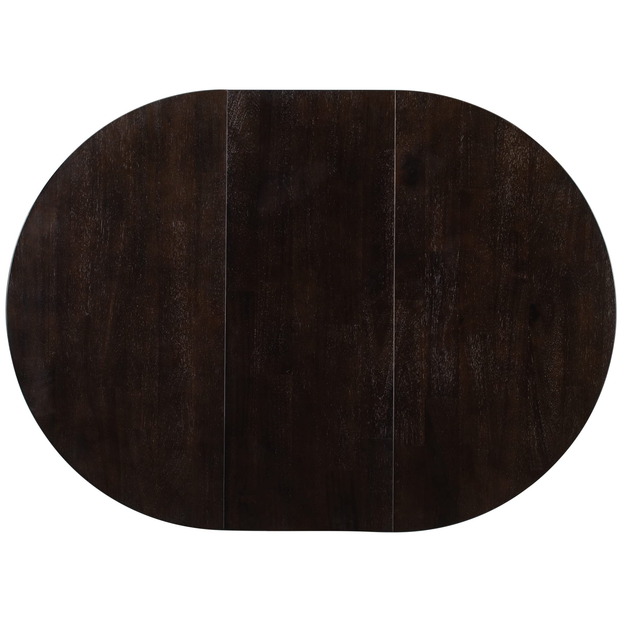 KoiHome, Farmhouse Extendable 16" Leaf Wood, Modern Round Family Dinner, Seats up to 6, Indoor/Outdoor Dining, Kitchen Table (Espresso), Natural