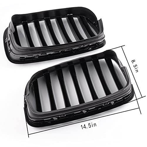 BILLDIO Front Grille For 2007-2014 BMW X5 E70 X6 E71,ABS Gloss Black Kidney Grill