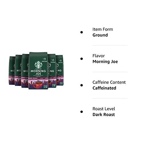 Starbucks Morning Joe Gold Coast Dark Roast Ground Coffee, 12 Ounce (Pack of 6)