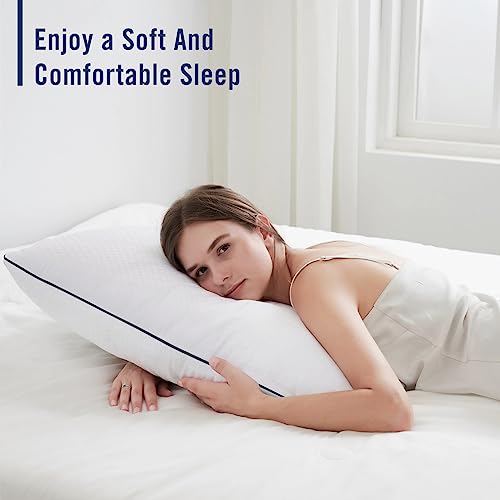 Piwaal Bed Pillows for Sleeping 2 Pack, King Size Pillows Set of 2,Down Alternative Filling, Pillow for Back, Stomach or Side Sleepers Black