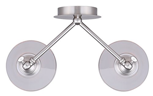 Canarm IVL628A02BN LTD Larken 2 Vanity Light, Brushed Nickel with Clear Glass