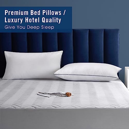 Piwaal Bed Pillows for Sleeping 2 Pack, King Size Pillows Set of 2,Down Alternative Filling, Pillow for Back, Stomach or Side Sleepers Black