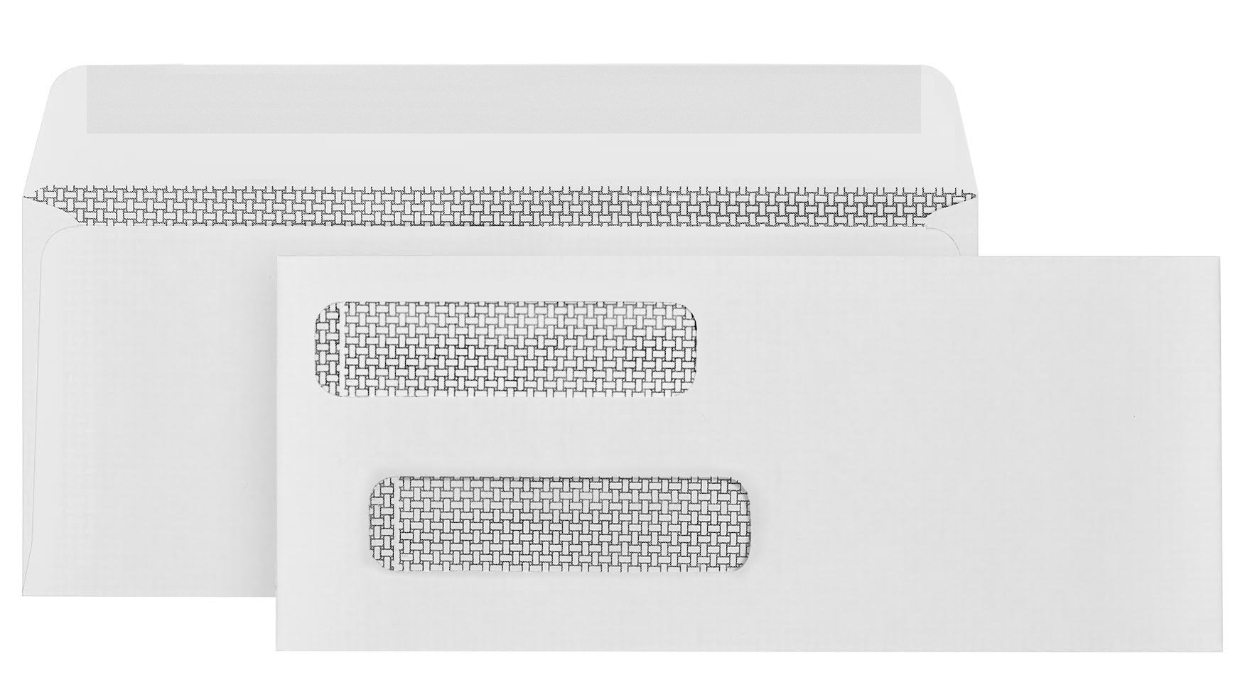 500 #8 Gummed Double Window Security Check Envelopes - Designed for QuickBooks Checks - Computer Printed Checks - Gummed Flap - 3 5/8 X 8 11/16