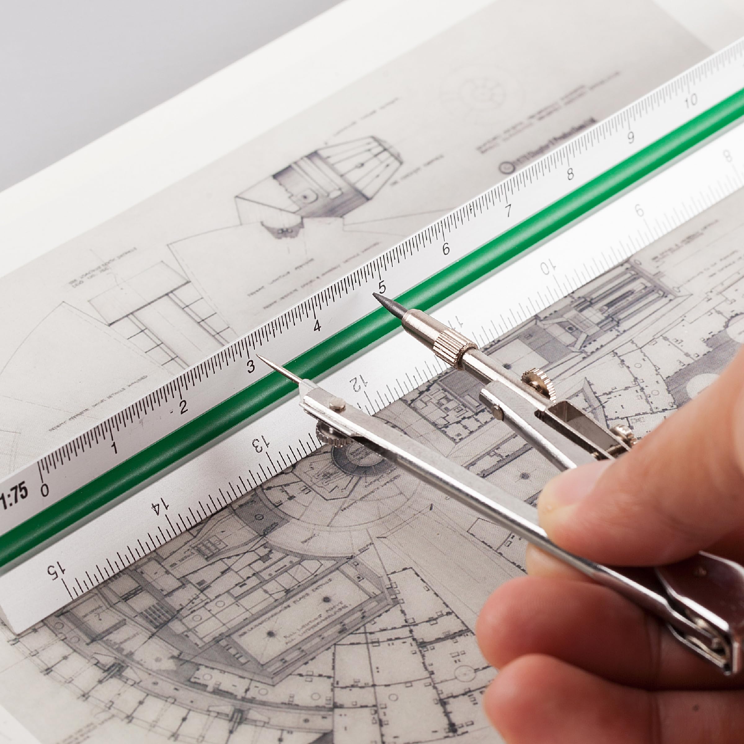 Mr. Pen Triangular, Architectural, Aluminum Scale Ruler for Blueprint, Drafting, Color-Coded, 12 Inches