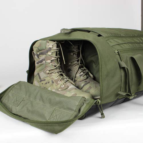 Condor Colossus Duffel Bag - 3 in 1 Rugged Tactical Gear Bag - Backpack/Duffle/Shoulder - Lightweight Multicompartment with 52L Storage - Black (Military, Outdoors, First Responders)
