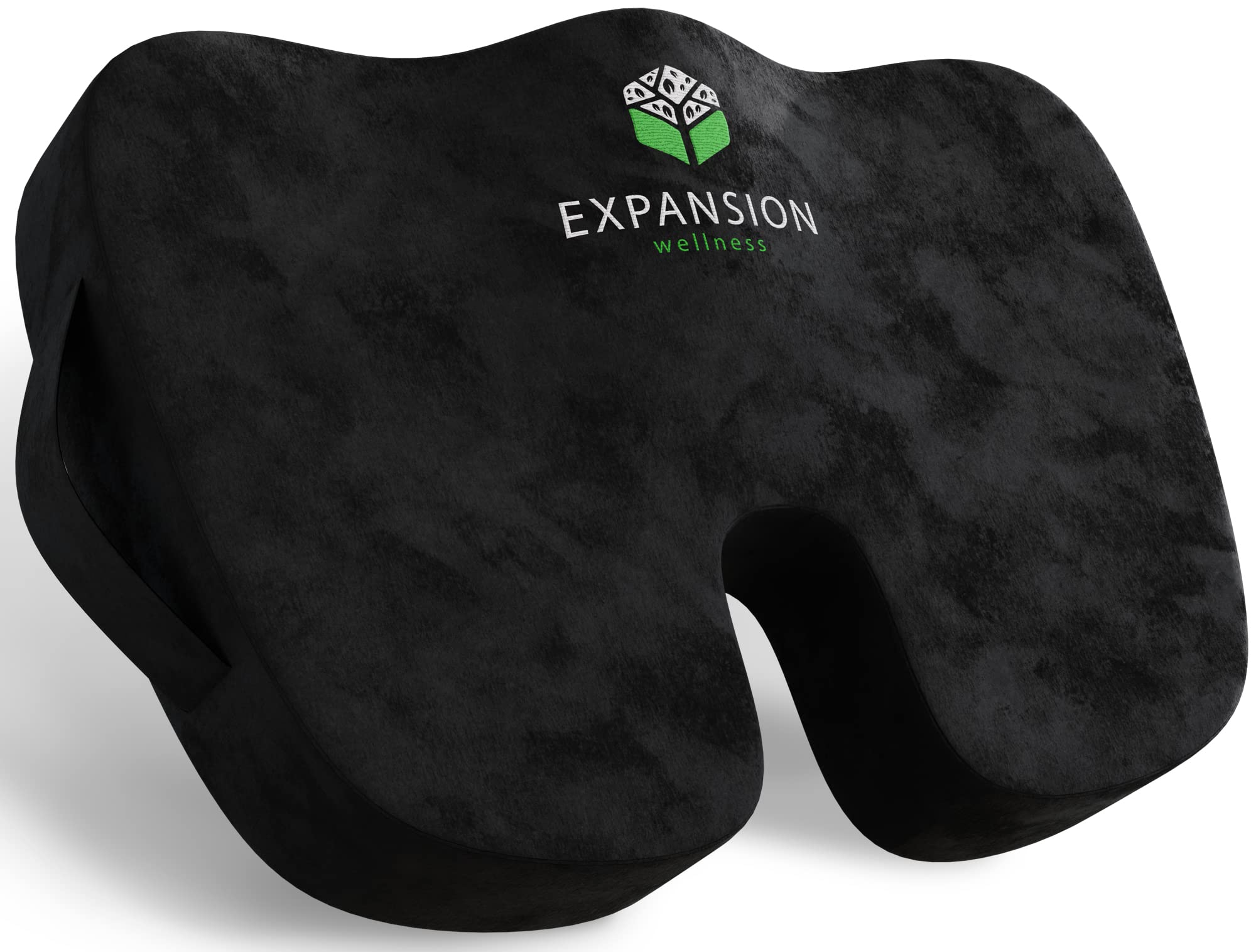 Seat Cushion for Office Chair β Memory Foam Tailbone Pillow Pad for Sitting, Computer, Desk, Chair, Car β Contoured Posture Corrector for Sciatica, Coccyx Back Pain Relief (Black)