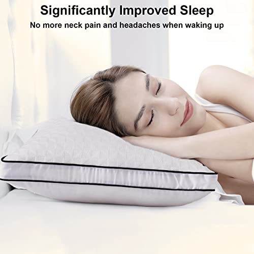Gehannah Bed Pillows for Sleeping(2 Pack) - King Size Set of 2, Cooling Luxury Plush Soft Pillow with Home and Hotel, Breathable Microfiber Cover Skin-Friendly Pillows for Side Back Sleepers