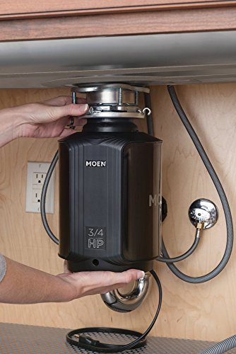Moen GXS75C Host Series 3/4 HP Continuous Feed Garbage Disposal with Sound Reduction, Power Cord Included
