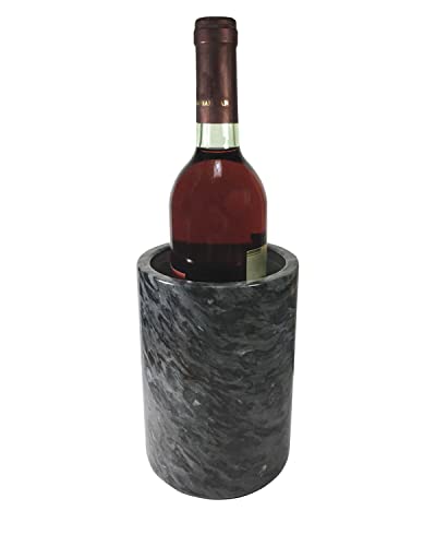 Marble Wine Cooler,Suitable for Wine Barrels or Champagne Cooler 750 ml Bottles, Ideal Gift for Wine Enthusiasts(black)