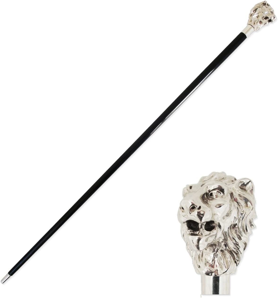 Pasotti Ombrelli Silver Lion Walking Stick Cane