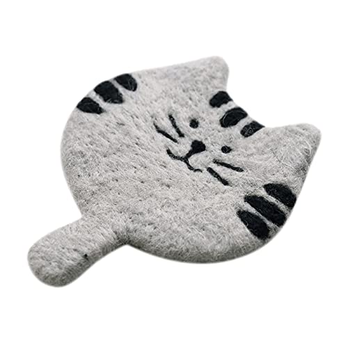 Well-Behaved Gift Felts Cup Creative and Cute Cup Cat Cushion Cushion Wool Cat Cute Placemat Kitchen,Dining & Bar Crate and Barrel (Grey, One Size)