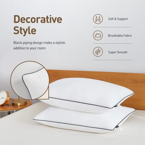 Acanva Bed Pillows for Sleeping 1 Pack with Luxury Hotel Quality, Super Plush 3D Fiber Filling, Top-end Microfiber Cover for Side Stomach Back Sleepers, King (Pack of 1), Black